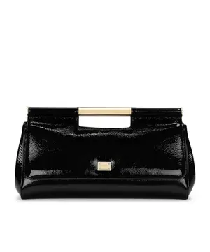 Dolce & Gabbana Logo Plaque Clutch Bag - Black