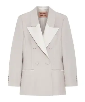 Marella Double-breasted Peak Lapel Blazer - Ivory