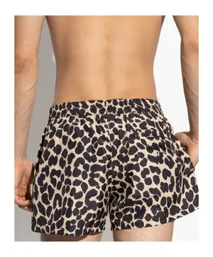 Balmain Leopard-print Drawstring Swim Shorts