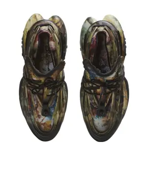 Balmain Printed Neoprene And Leather Unicorn Trainers - Black