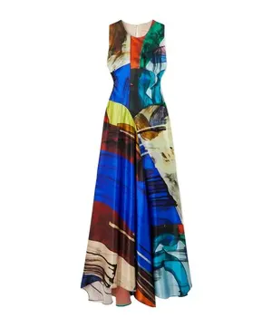 ROKSANDA Printed Silk-satin Maxi Dress