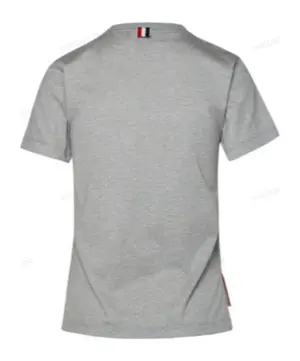 Thom Browne Logo Patch Crewneck T-shirt - Light Gray
