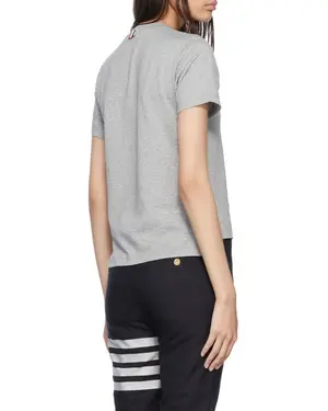 Thom Browne Logo Patch Crewneck T-shirt - Light Gray
