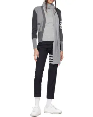 Thom Browne Logo Patch Crewneck T-shirt - Light Gray