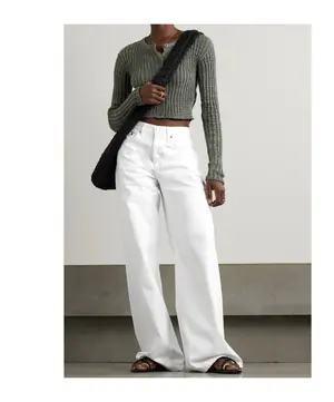 RE/DONE Palazzo Frayed Mid-rise Wide-leg Jeans
