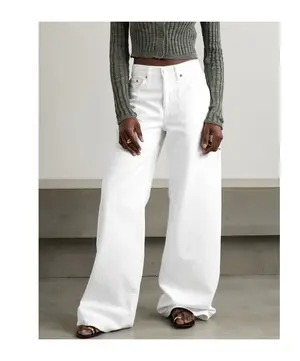 RE/DONE Palazzo Frayed Mid-rise Wide-leg Jeans