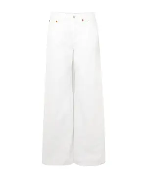RE/DONE Re/Done Palazzo Frayed Mid-Rise Wide-Leg Jeans