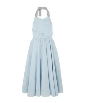 PATOU Pleated Halter Neck Midi Dress