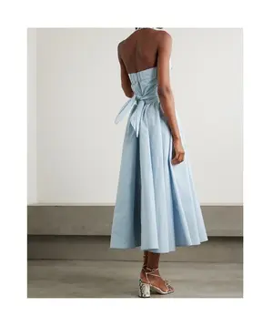 PATOU Pleated Halter Neck Midi Dress