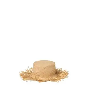 Red Valentino Straw Wide Brim Hat - Nude