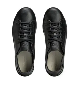 Y3 Stan Smith Lace Up Leather Sneakers - Black