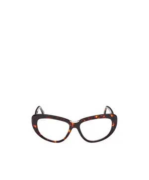 Max Mara Max Mara Tortoiseshell-Effect Cat-Eye Frame Eyeglasses Black