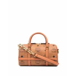 Mcm Classic Logo Printed Shoulder Bag