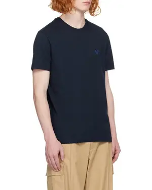Versace Logo-embroidered Crewneck T-shirt - Black