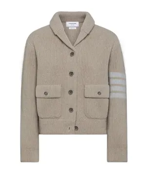 Thom Browne 4-bar Stripes Ribbed Bomber Jacket