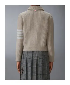Thom Browne 4-bar Stripes Ribbed Bomber Jacket