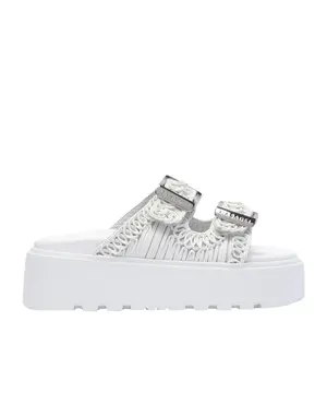 Casadei Double-strap Slip-on Platform Sandals - White