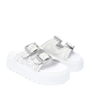 Casadei Double-strap Slip-on Platform Sandals - White
