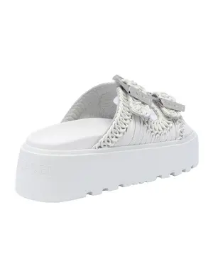 Casadei Double-strap Slip-on Platform Sandals - White