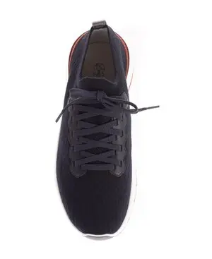 Brunello Cucinelli Knitted Lace-up Sneakers - Blue