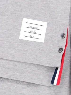 Thom Browne Rwb Pocket Trim Polo Shirt - Light Gray