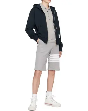 Thom Browne Rwb Pocket Trim Polo Shirt - Light Gray