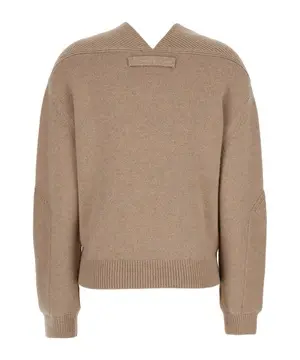 Victoria Beckham Long Sleeve V-neck Jumper - Beige