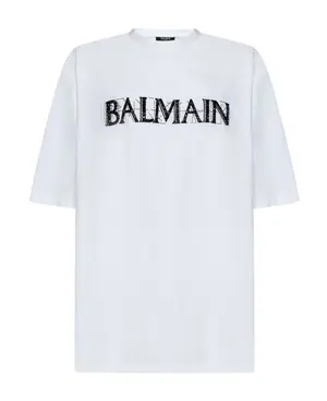 Balmain Logo Printed Crewneck T-shirt