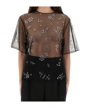 Sheer Embellished Tops