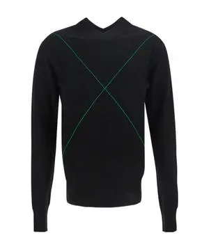 Bottega Veneta V-neck Contrast Stitch Jumper