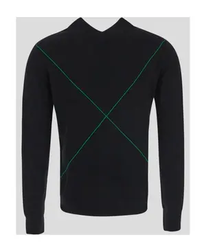 Bottega Veneta V-neck Contrast Stitch Jumper