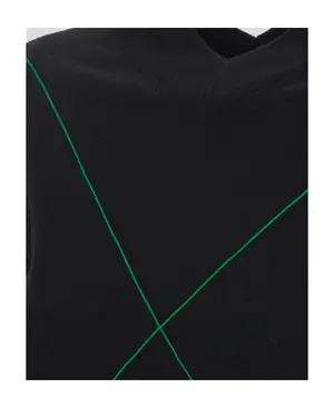 Bottega Veneta V-neck Contrast Stitch Jumper