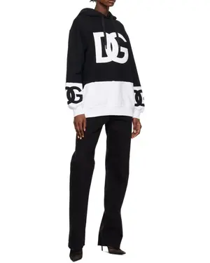 Dolce & Gabbana Dg Logo Color Block Hoodie Dress
