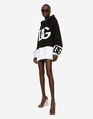 Dolce & Gabbana Dg Logo Color Block Hoodie Dress