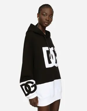 Dolce & Gabbana Dg Logo Color Block Hoodie Dress