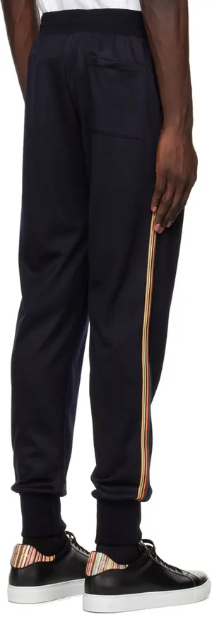 Paul Smith Stripe Detailed Drawstring Jogging Pants - Black