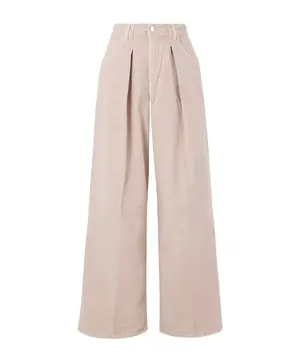 HAIKURE Pleated Mid-rise Wide-leg Jeans - Nude