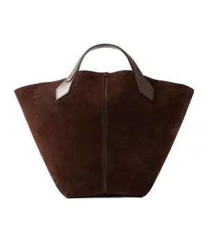 Proenza Schouler Proenza Schouler Large Suede Shoulder Bag With Leather Trim Chocolate