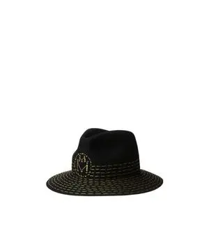 MAISON MICHEL Embroidered Logo Hat - Black
