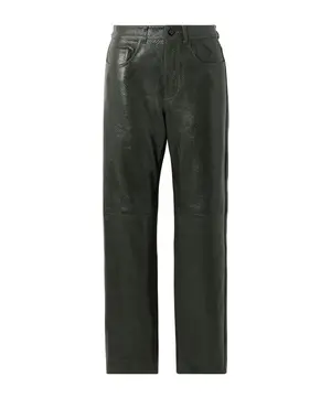 BLAZÉ MILANO Snake-effect Leather Straight-leg Pants