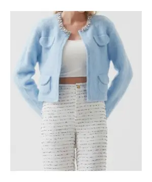 Marissa Chiara Embellished Crewneck Long Sleeve Jacket