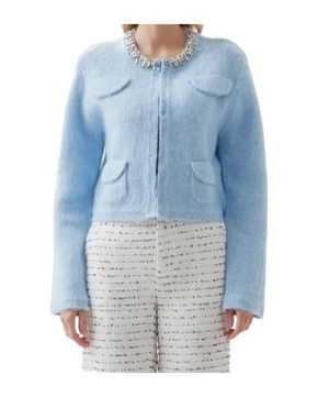 Marissa Chiara Embellished Crewneck Long Sleeve Jacket