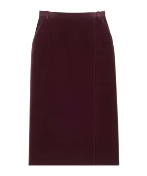 Saint Laurent Velvet Wrap Midi Skirt - Brown