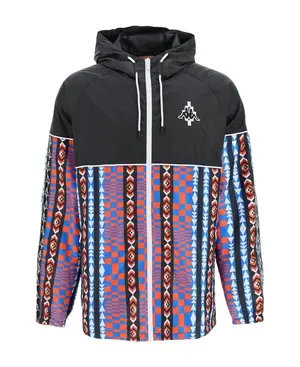 MARCELO BURLON COUNTY OF MILAN X Kappa Geometric Patterned Zip-up Hooded Jacket