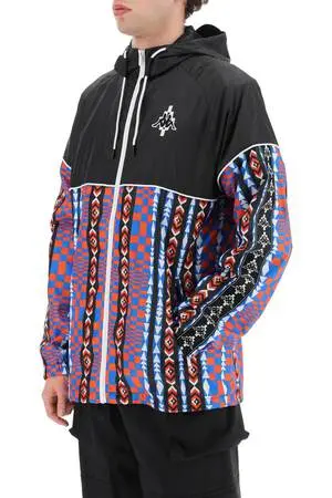 MARCELO BURLON COUNTY OF MILAN X Kappa Geometric Patterned Zip-up Hooded Jacket
