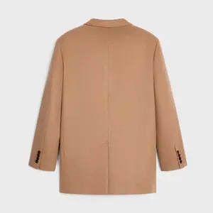 Celine Tailored Jacket In Cashmere Flannel - Light Brown