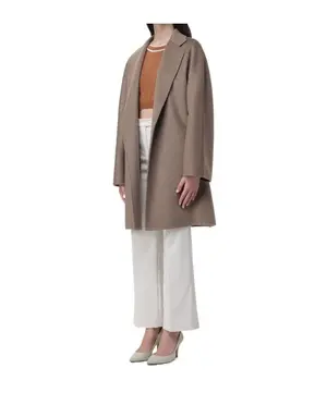 Max Mara Short Cashmere Wrap Coat - Gray