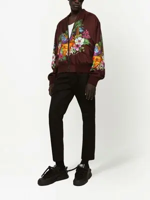 Dolce & Gabbana Tropical Print Silk Bomber Jacket - Multicolor
