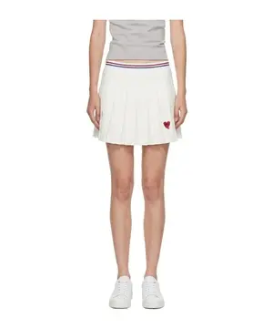 MARISSA CHIARA Pleated Skirt With Striped Waistband And Embroidered Logo
