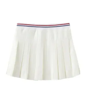 MARISSA CHIARA Pleated Skirt With Striped Waistband And Embroidered Logo